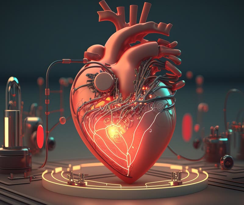 Heart Health Care Technology Concept. Generative AI Stock Illustration ...