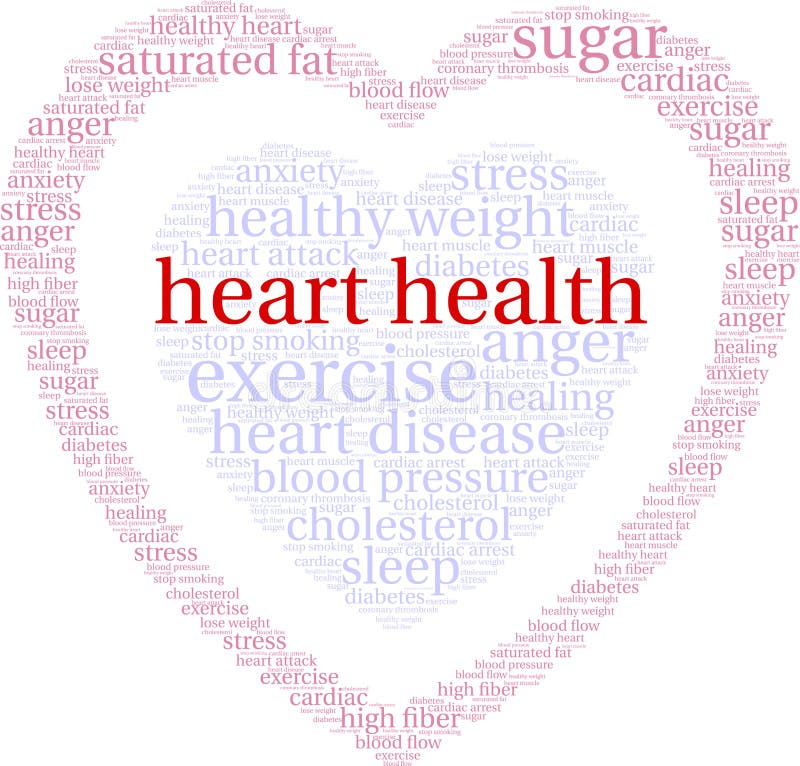 Heart Health Word Cloud stock vector. Illustration of flow - 99074866