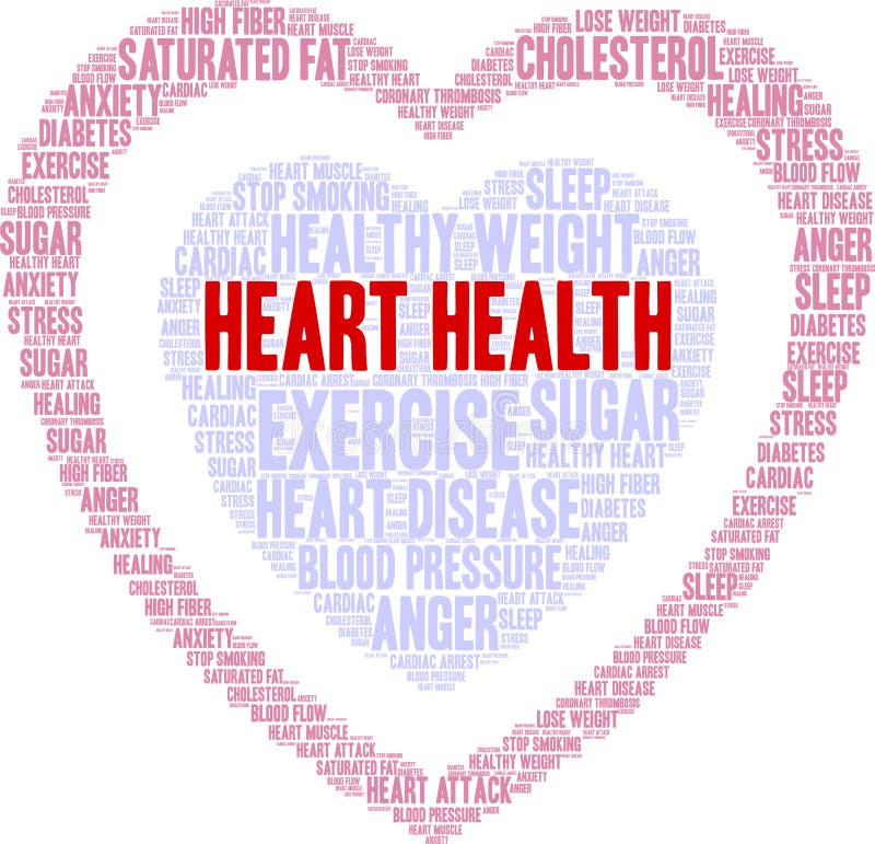 Heart Health Word Cloud stock vector. Illustration of flow - 99074866