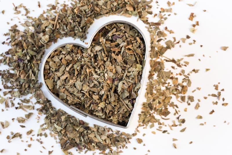Dried Basil in a Heart Shape Stock Image - Image of spice, shape: 92731841