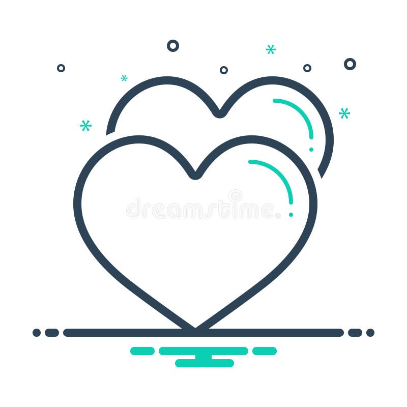 Black Mix Icon for Heart, Love and Match Stock Vector - Illustration of ...