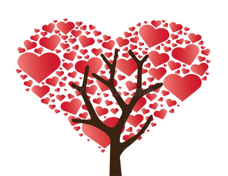 Heart in heart tree vector stock vector. Illustration of abstract ...