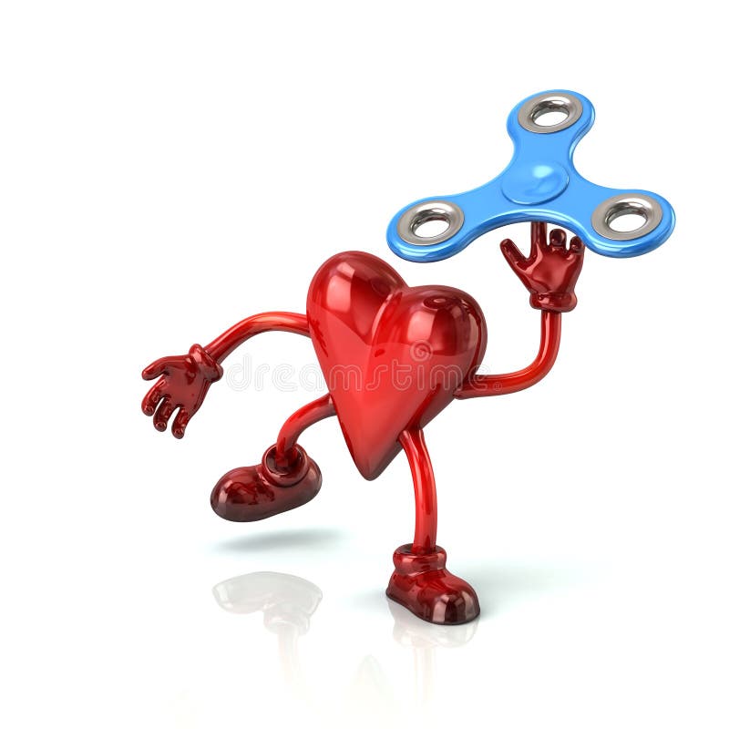 Heart Holding Popular Fidget Spinner Toy Stock Illustration ...