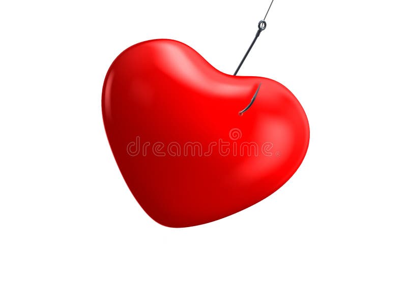 Heart on the Hook. Vector Illustration Stock Vector - Illustration of ...
