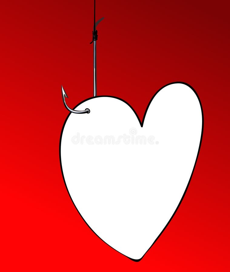 Heart on hook concept card stock vector. Illustration of love - 17639978