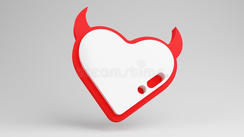 Heart with horns. stock illustration. Illustration of naughty - 230152807