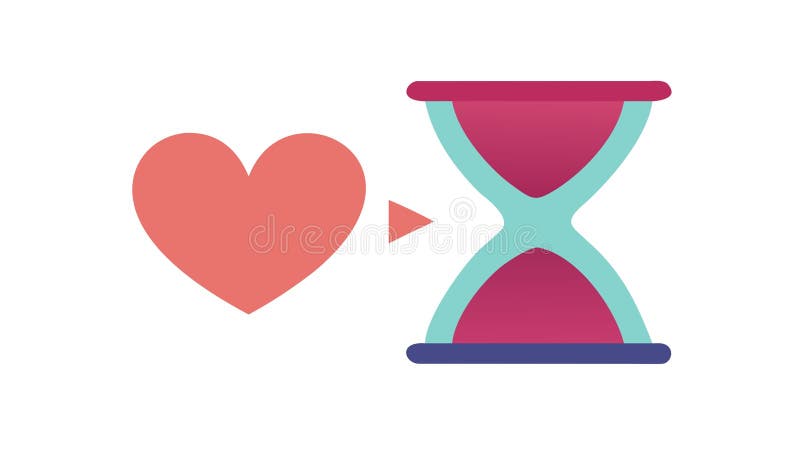 Heart and Hourglass for Timeless Love & Connection, Vector Design ...
