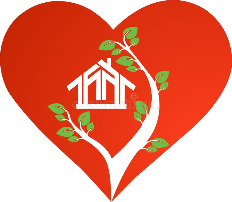 Heart house stock illustration. Illustration of decorative - 26031492