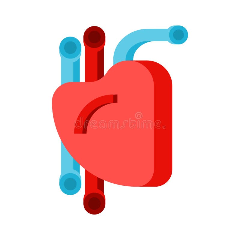 Heart Human Pixel Art. Organ of Man 8 Bit Stock Vector - Illustration ...