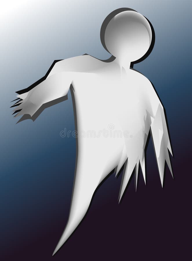 Abstract Drawing of a Ghost Flying Vector Stock Vector - Illustration ...
