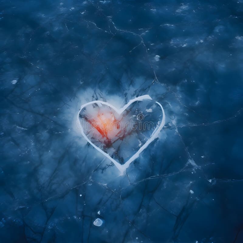 Heart on Ice. Heart As a Symbol of Affection and Stock Vector ...