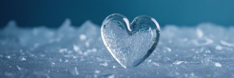 Heart of Ice on a Blue Background. the Concept of Love. Stock Photo ...