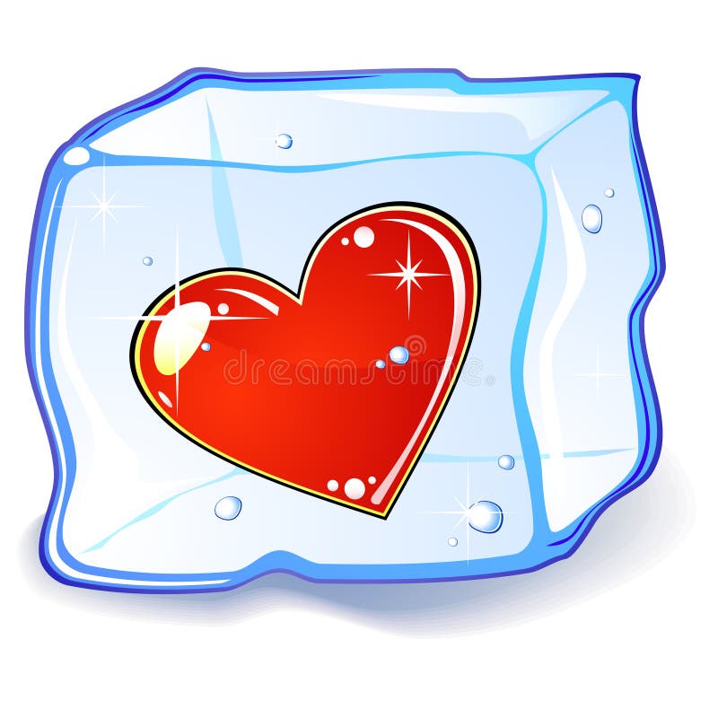 Heart and ice cube stock vector. Illustration of frozen - 17954558