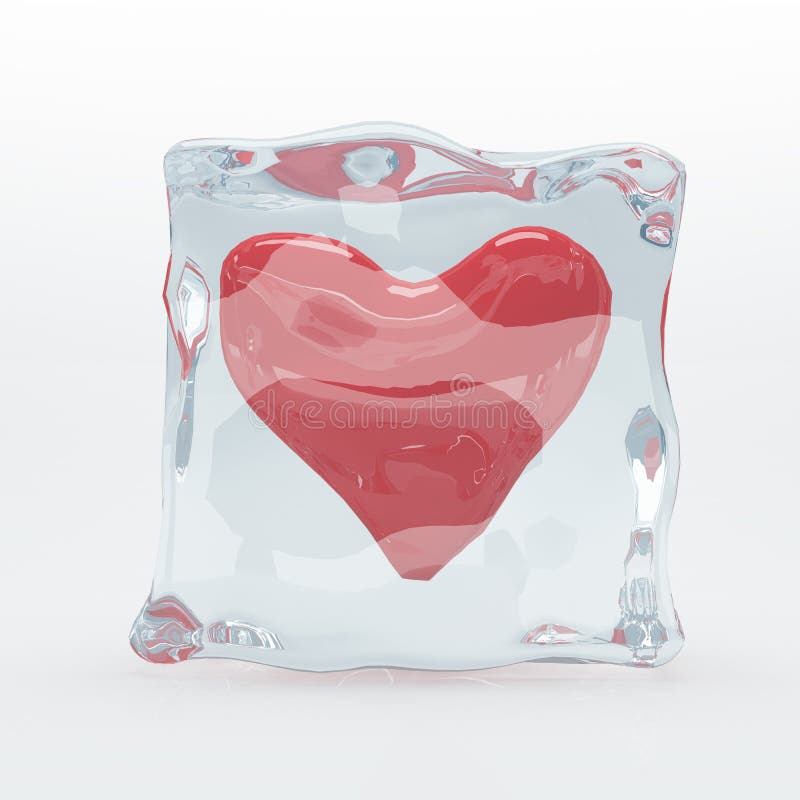 Heart in an ice cube stock vector. Illustration of freezing - 55952033
