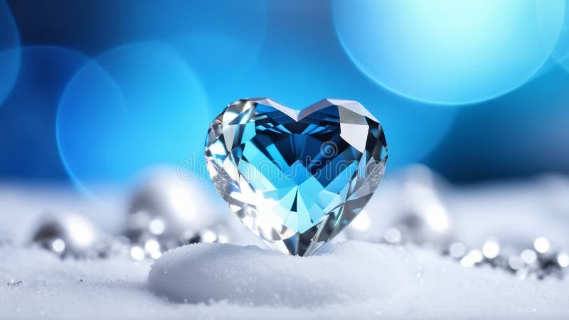 A Heart of Ice Lies on the Snow Stock Photo - Image of freezing, clear ...