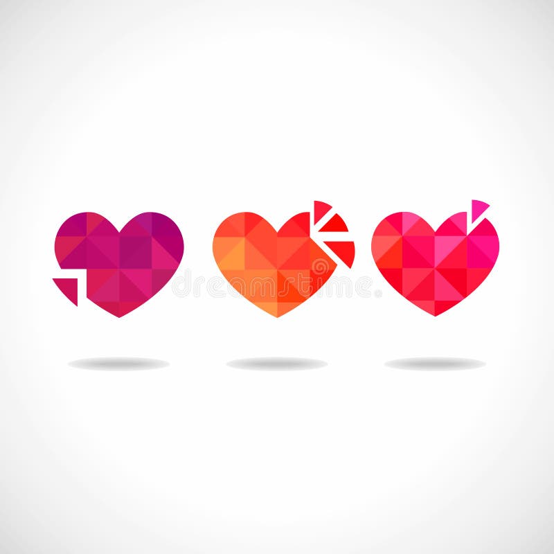 Heart geometric icon stock vector. Illustration of abstract - 198571627