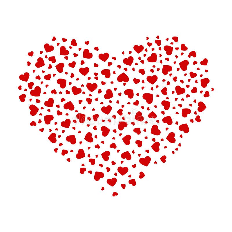 Heart Icon. a Big Heart Consists of Many Different Hearts Stock Vector ...