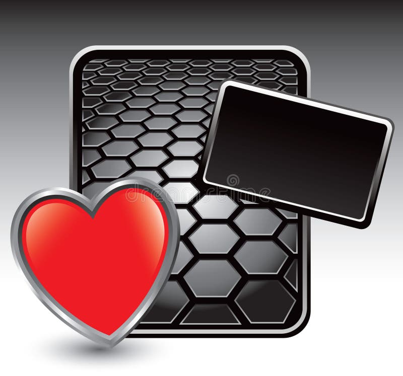 Heart Icon on a Black Hexagon Advertisement Stock Vector - Illustration ...
