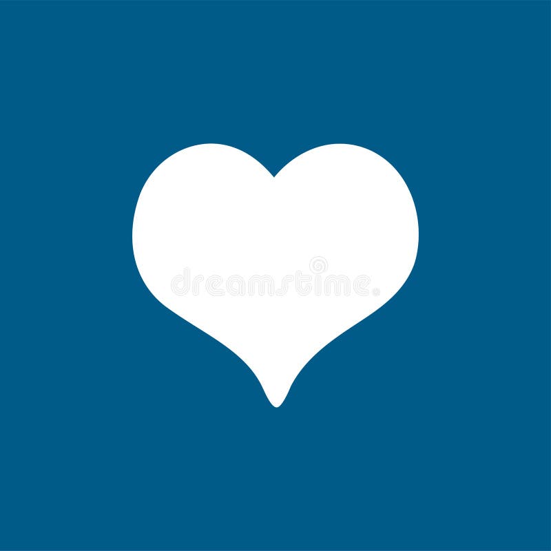 Heart Icon on Blue Background. Blue Flat Style Vector Illustration ...