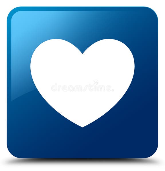 Heart Icon Blue Square Button Stock Illustration - Illustration of ...