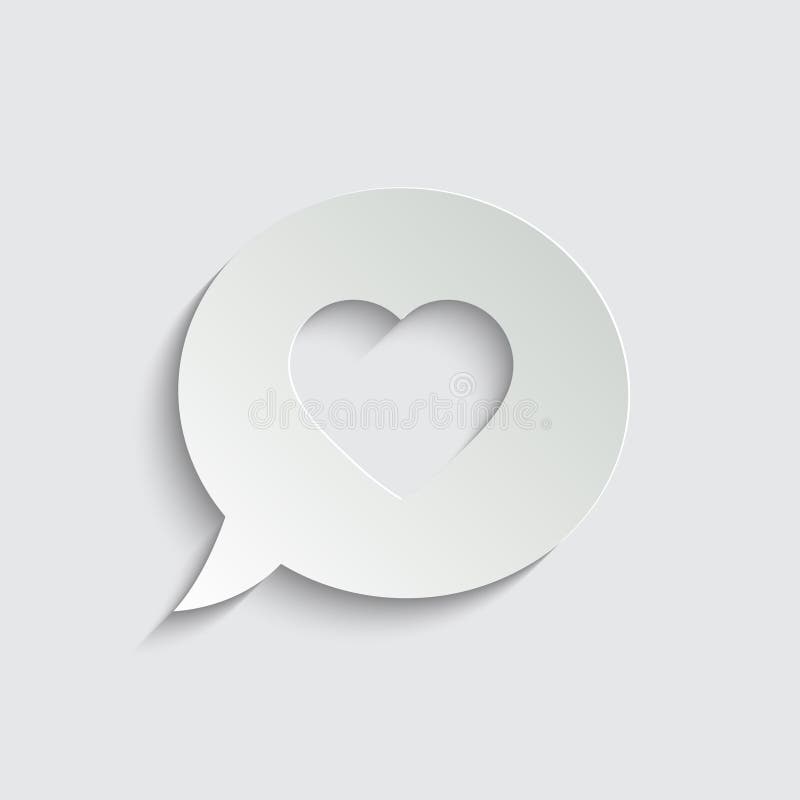 Heart Icon. Chat Symbol with Heart Vector Stock Vector - Illustration ...