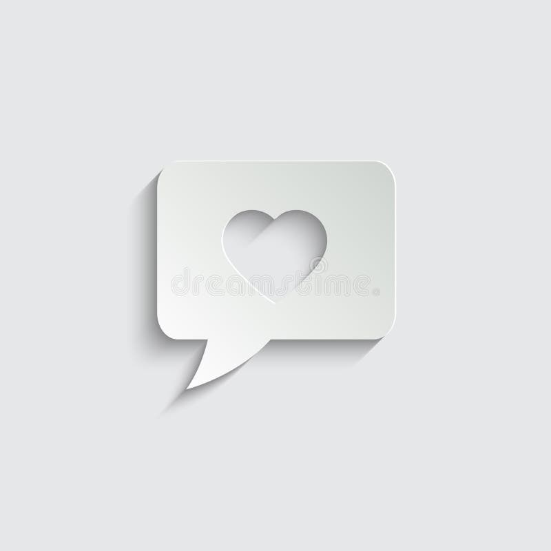 Heart Icon. Chat Symbol with Heart Vector Stock Vector - Illustration ...