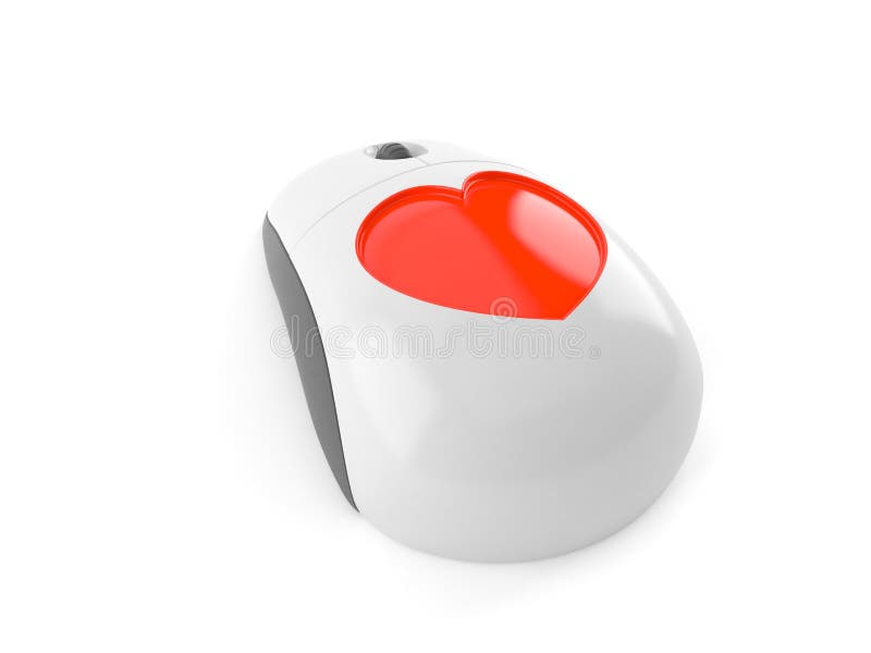 Heart Icon on Computer Mouse Stock Illustration - Illustration of ...