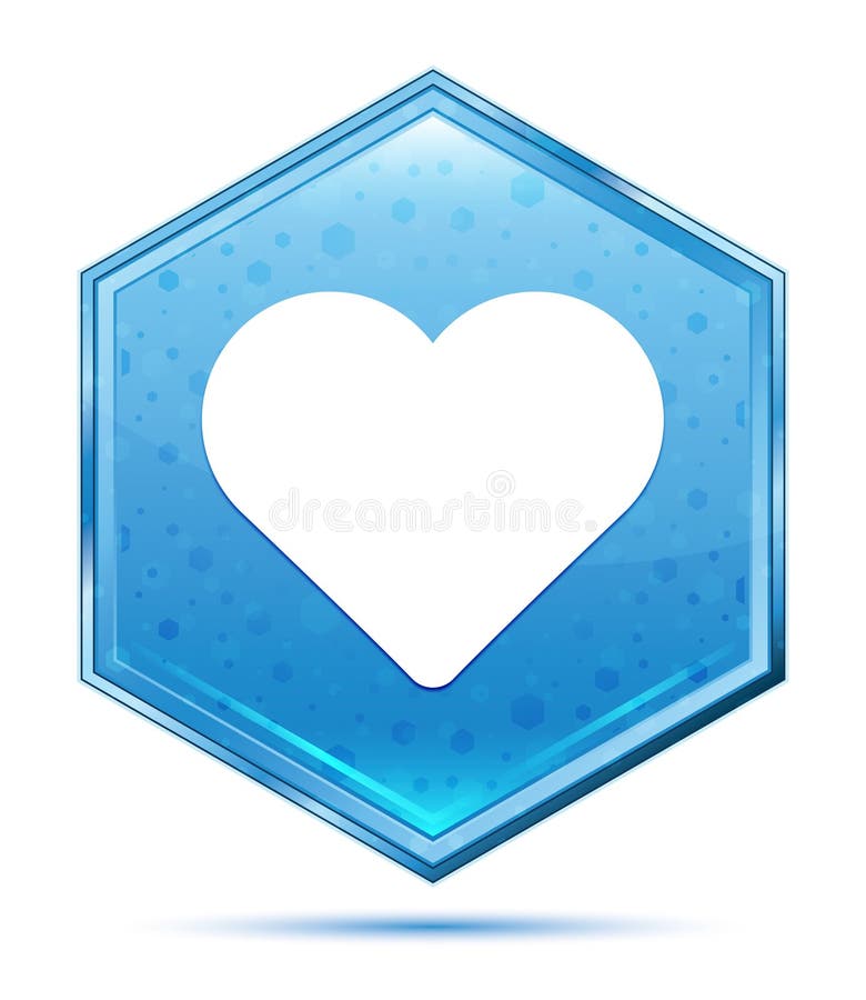 Heart Icon Crystal Blue Hexagon Button Stock Illustration ...