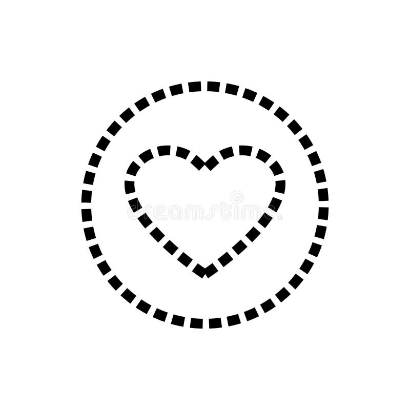 Heart Icon Design in Dashed Line Style, Love Symbol Vector Stock Vector ...