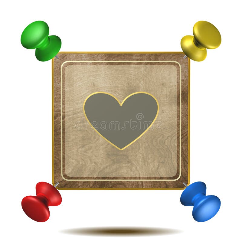 Heart Icon and Drawing Pin, Illustration Stock Illustration ...