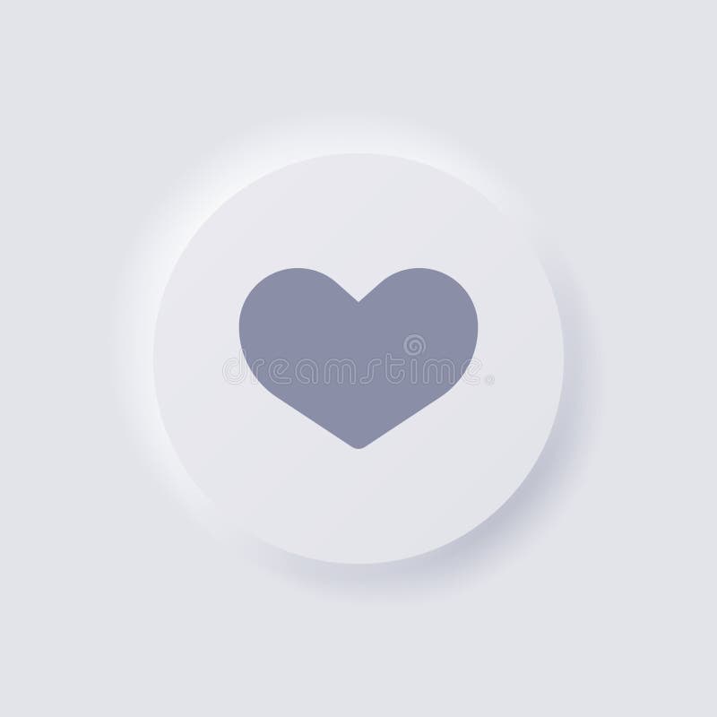 Heart Icon, Favorite Symbol Icon, White Neumorphism Soft UI Design ...