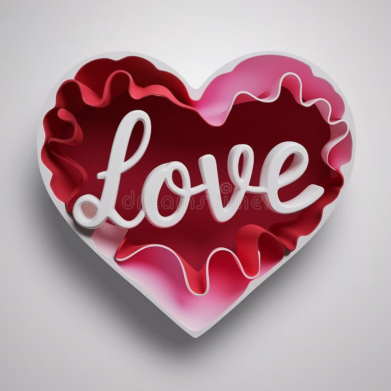 3D Heart Made Illustrations Stock Illustration - Illustration of love ...