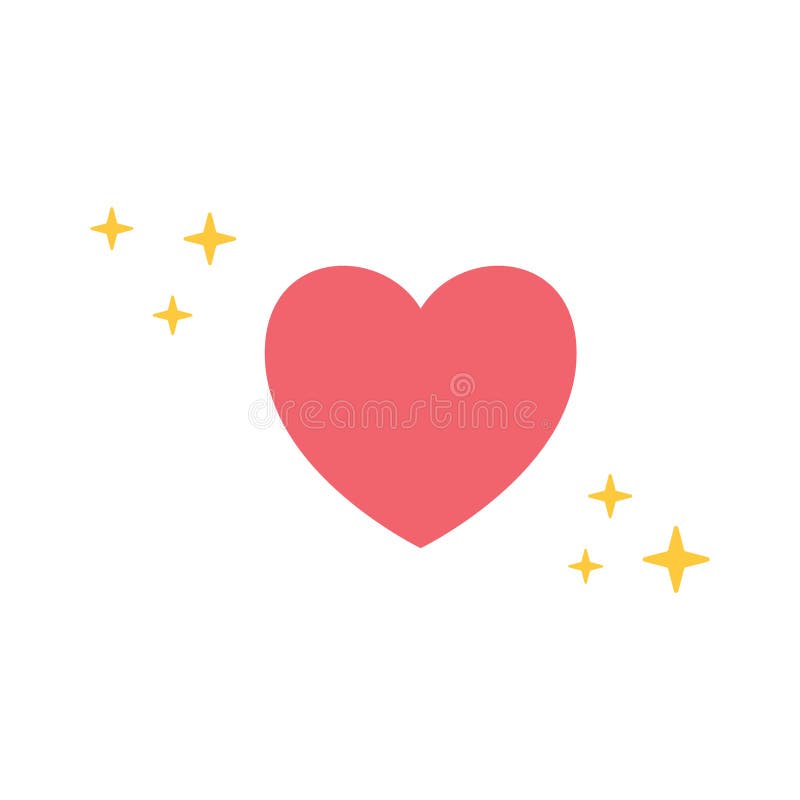 Heart Icon with Glitter. Vector Illustration in Flat Style Stock Vector - Illustration of card ...