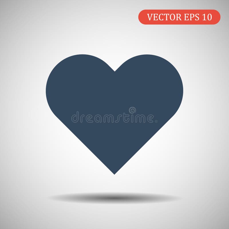 Heart Icon.Blue Color. Eps 10 Stock Vector - Illustration of flat, icon ...