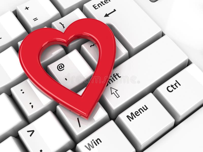 Heart icon on keyboard stock illustration. Illustration of ...