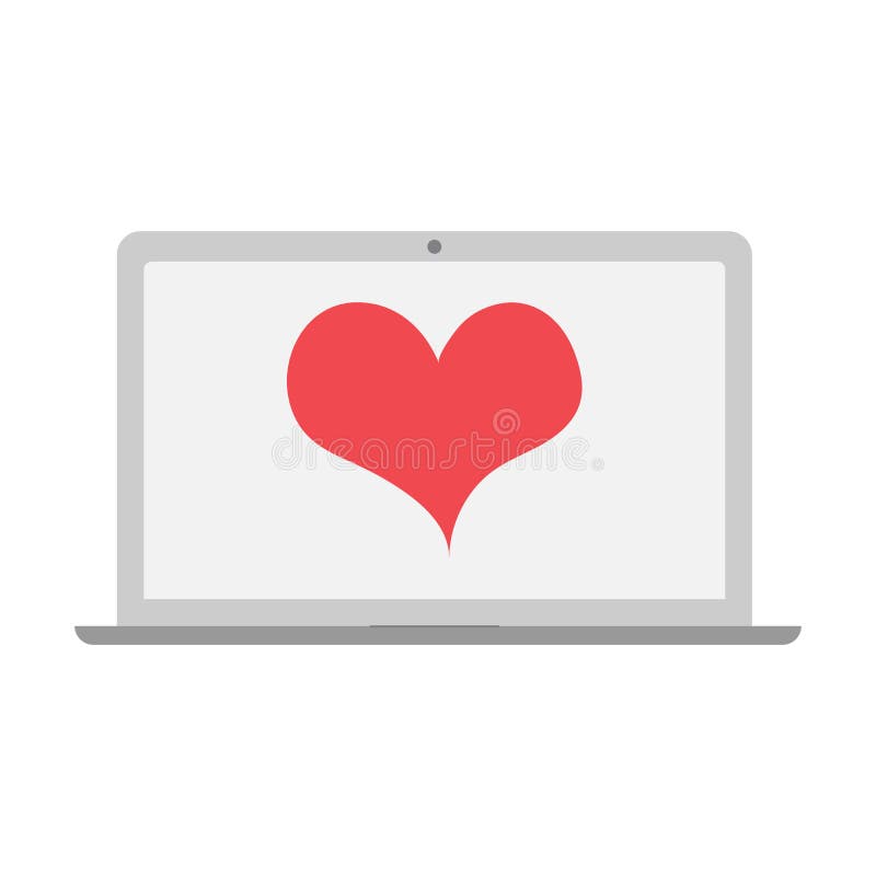 Heart Icon with Laptop. Vector Design Illustration Stock Vector ...