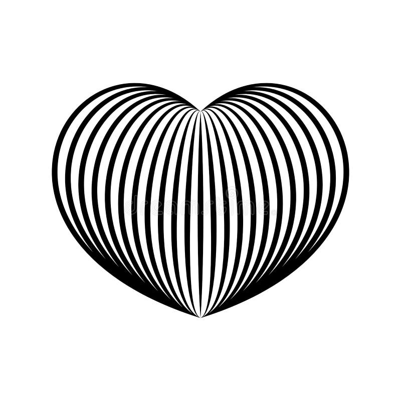 Heart Icon, Love Symbol in Engraving Style Stock Illustration ...