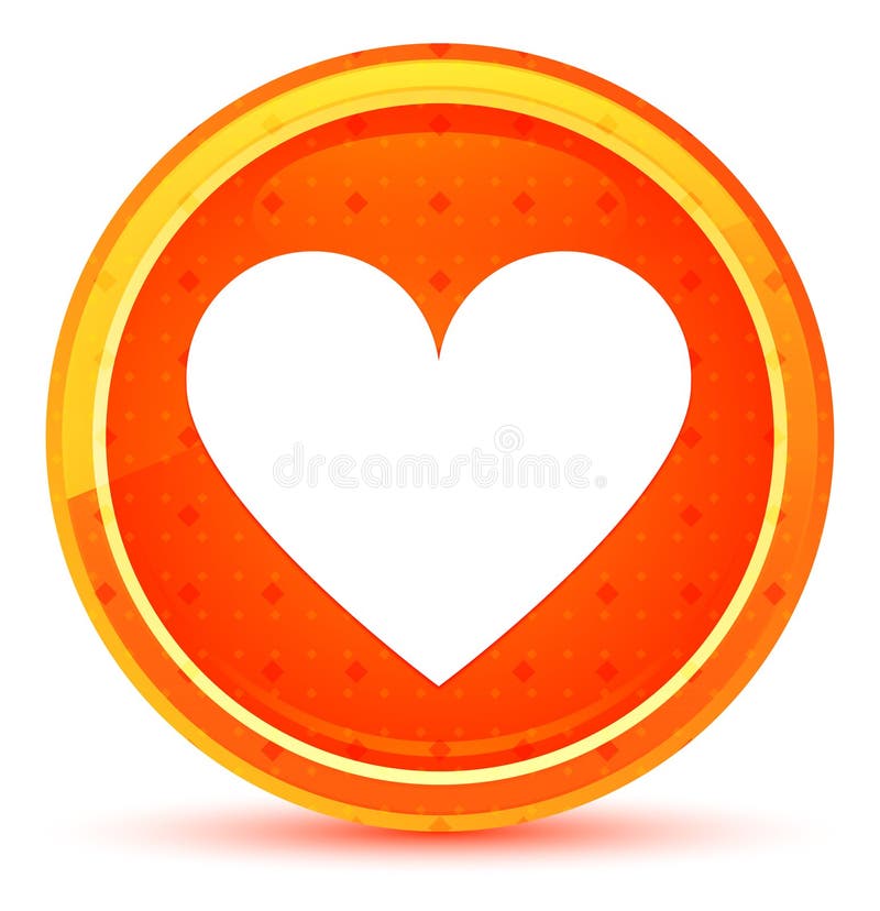 Heart Icon Natural Orange Round Button Stock Illustration ...