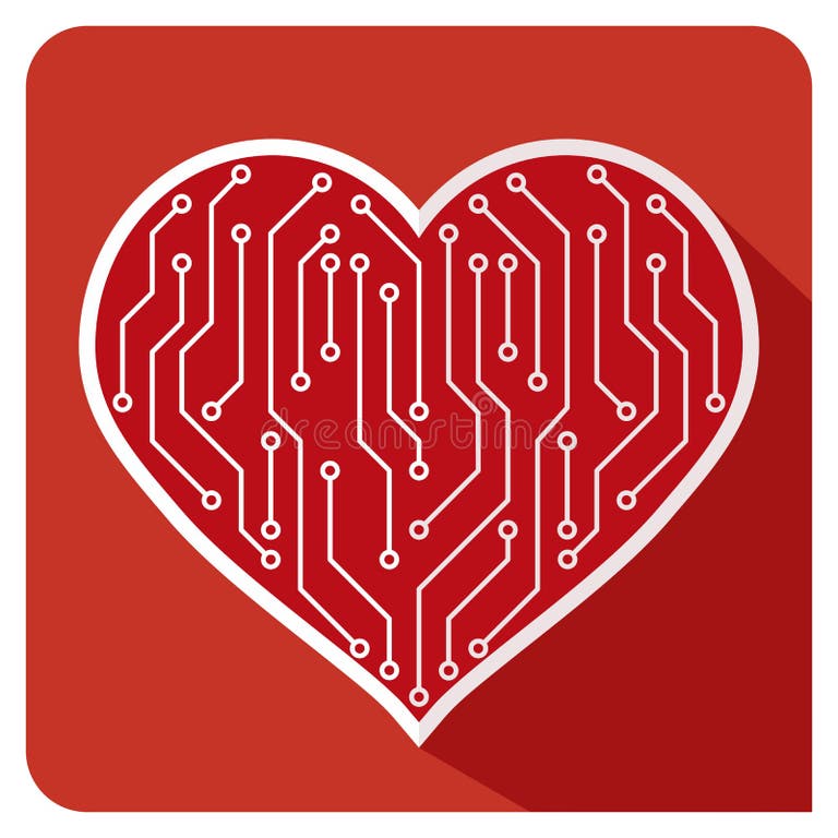 Heart icon PCB Love stock vector. Illustration of february - 49409093
