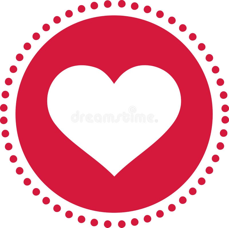 Heart Icon Retro - Circle with Heart Cutout Stock Vector - Illustration ...