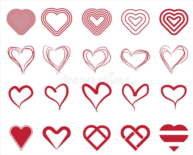 Heart Icon Set design stock illustration. Illustration of marriage ...