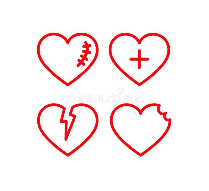 Red Hearts With Scars