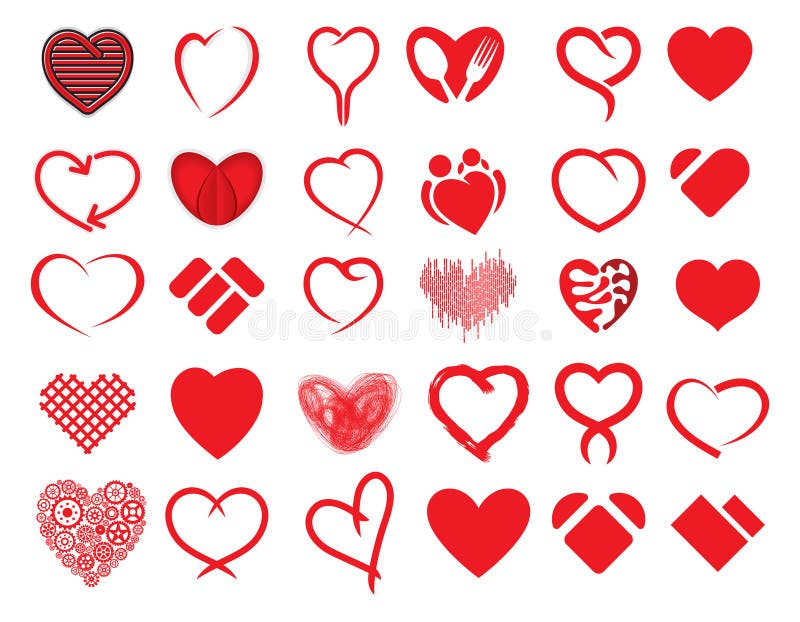 Heart icon set stock vector. Illustration of vector - 218122964