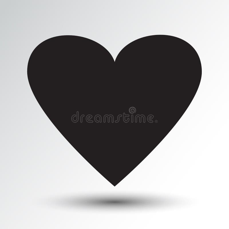 Heart Icon with Shadow. Vector Illustration Stock Illustration ...