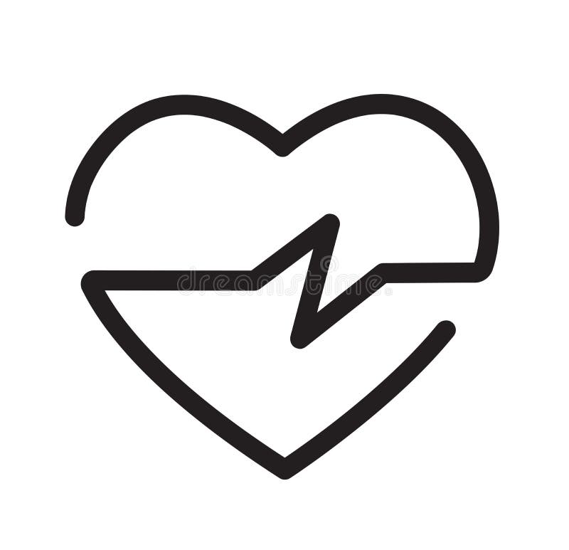 Heart Icon with Sign , Heartbeat. Vector Illustration Stock Vector ...