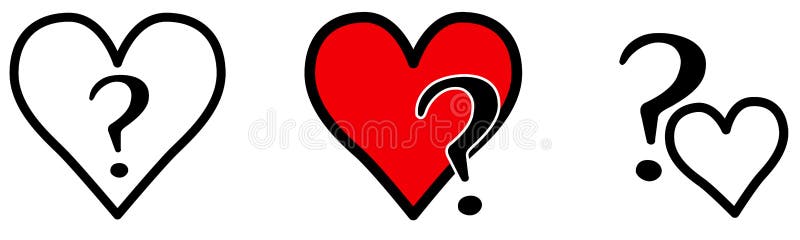 Heart Icon or Sign with Question Mark Stock Vector - Illustration of ... Heart Icon or Sign with Question Mark Stock Vector - Illustration of ...