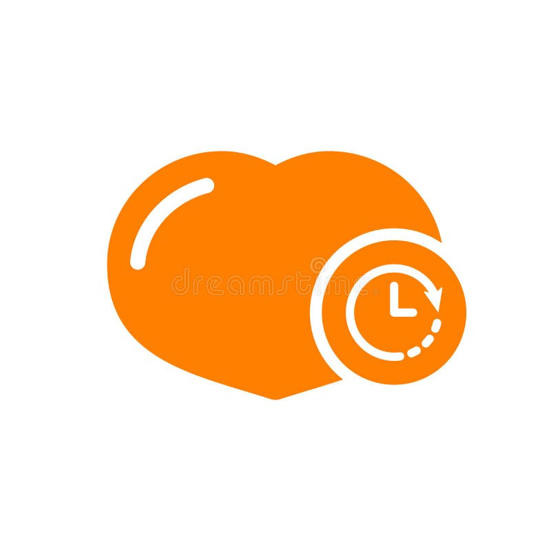 Heart Icon, Signs Icon with Clock Sign. Heart Icon and Countdown ...