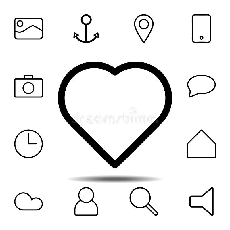 Heart Icon. Simple Thin Line, Outline Vector Element of Minimalistic, Web Icons Set for UI and ...