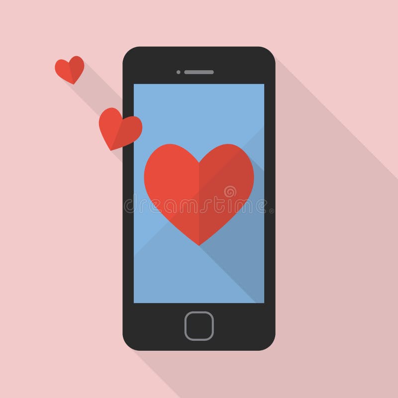 Heart icon on smart phone stock vector. Illustration of button - 66030098