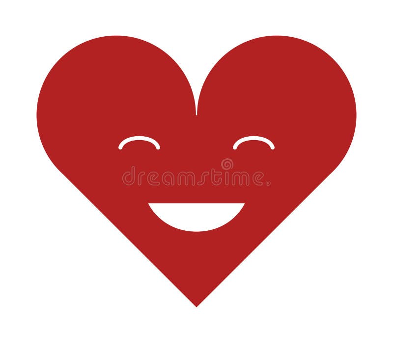 Heart Icon Smiling Illustrated Stock Illustration - Illustration of ...